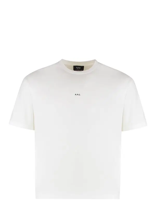 A.p.c. Boxy Micro Logo Cotton Crewneck T-shirt - White