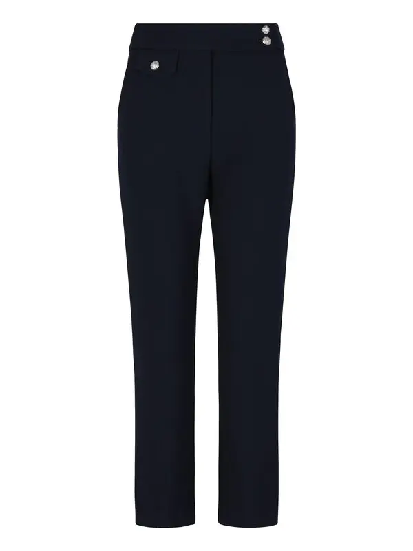 Veronica Beard Renzo Slim-leg Tapered Ankle Trousers With Logo Buttons - Black