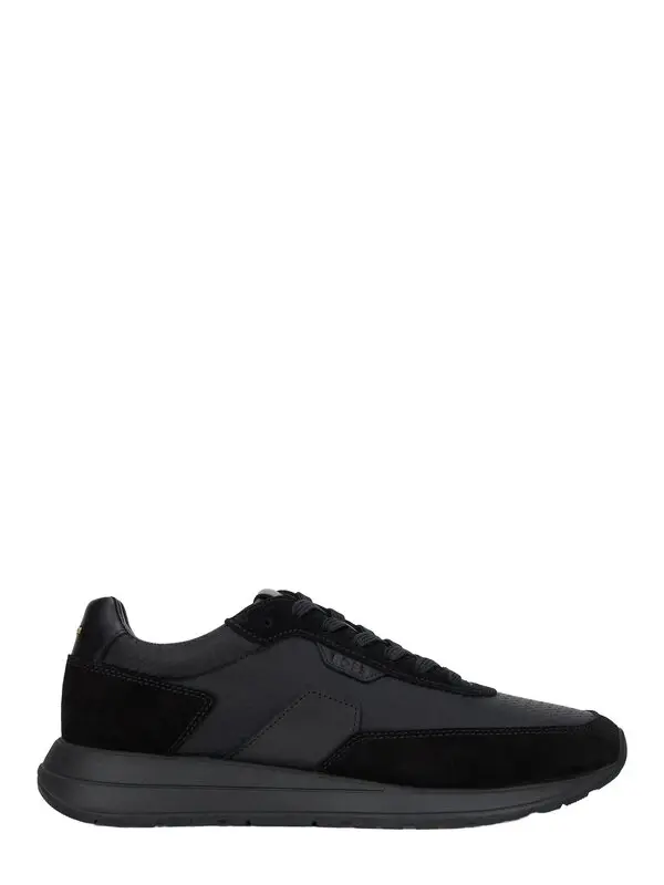 BOSS Low-top Suede And Fabric Sneakers - Black