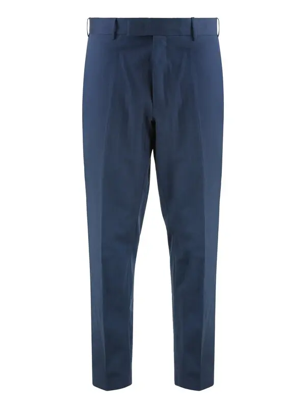 PT TORINO Silk-cotton Blend Slim-fit Trousers - Blue