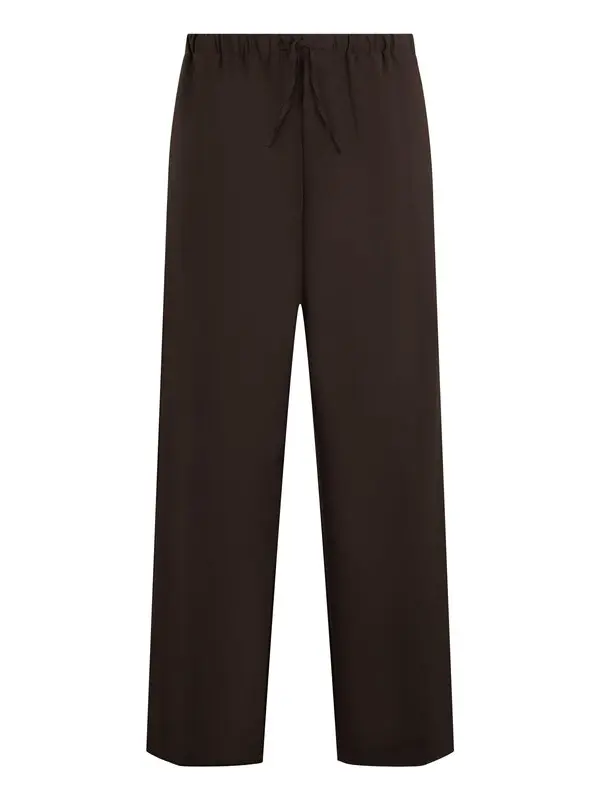 BOSS Virgin Wool Drawstring Loose Fit Trousers - Black