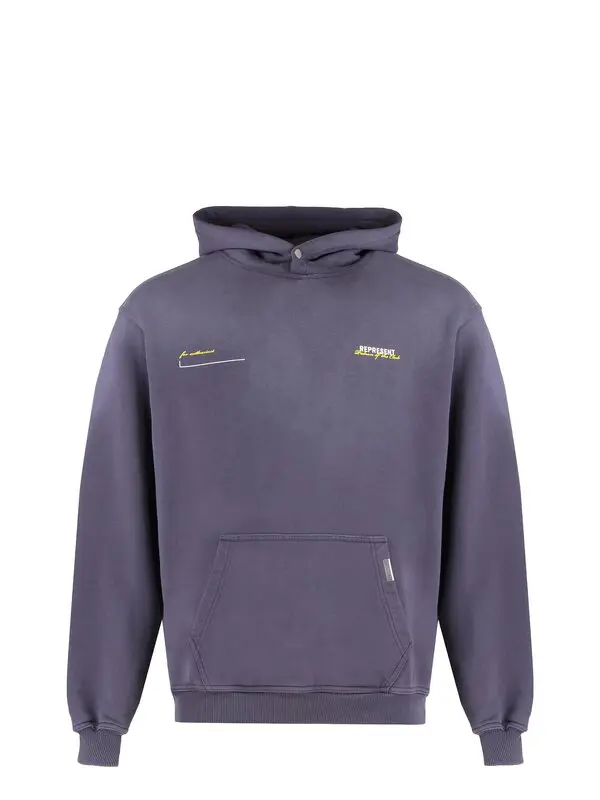 REPRESENT Oversized Hooded Sweatshirt With Logo Print - Purple
