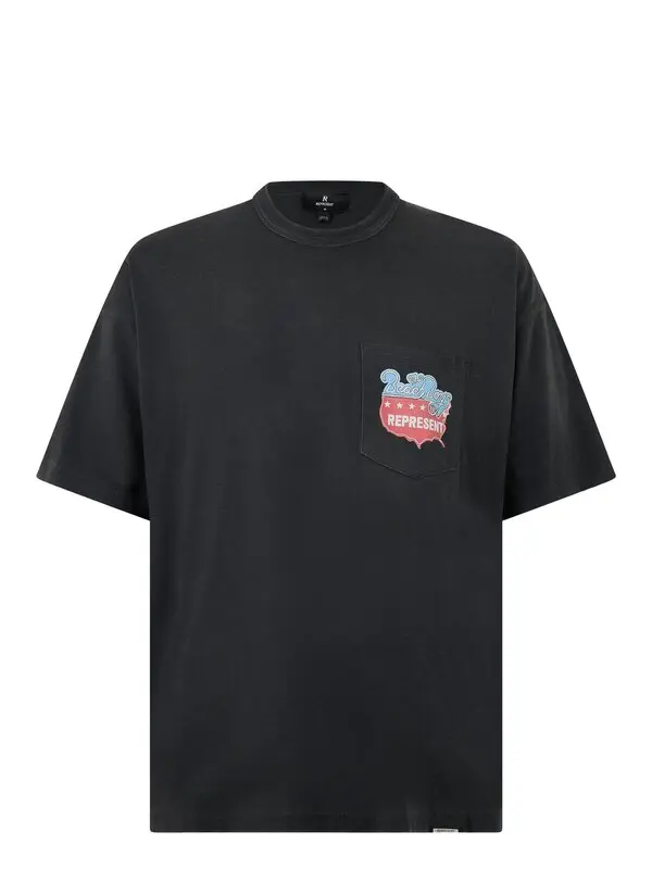 REPRESENT Logo Comfortable Cotton T-shirt - Black