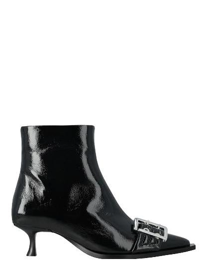 GANNI Buckled Low Heel Ankle Boots - Black