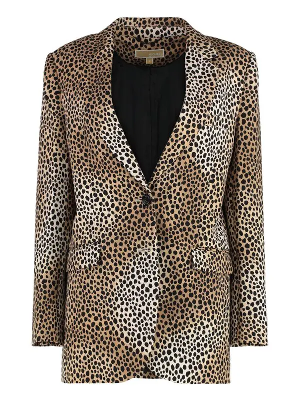 Michael Kors Leopard Print Single-breasted Blazer - Multicolor