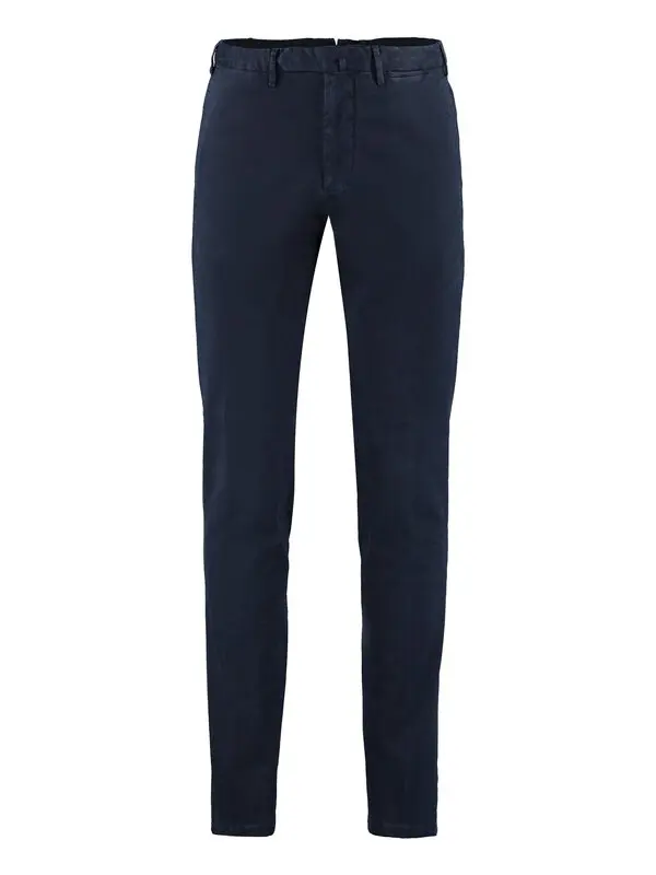 THE ALPHABET The Stretch Cotton Chino Trousers - Blue