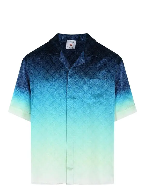 Casablanca Circuit Monogram Silk Shirt - Blue