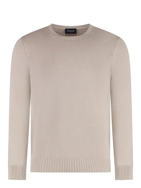 DRUMOHR Cotton Crew Neck Sweater - Sand