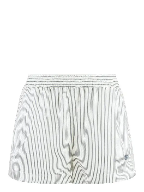 Stella McCartney Silk Striped Mini Shorts - White