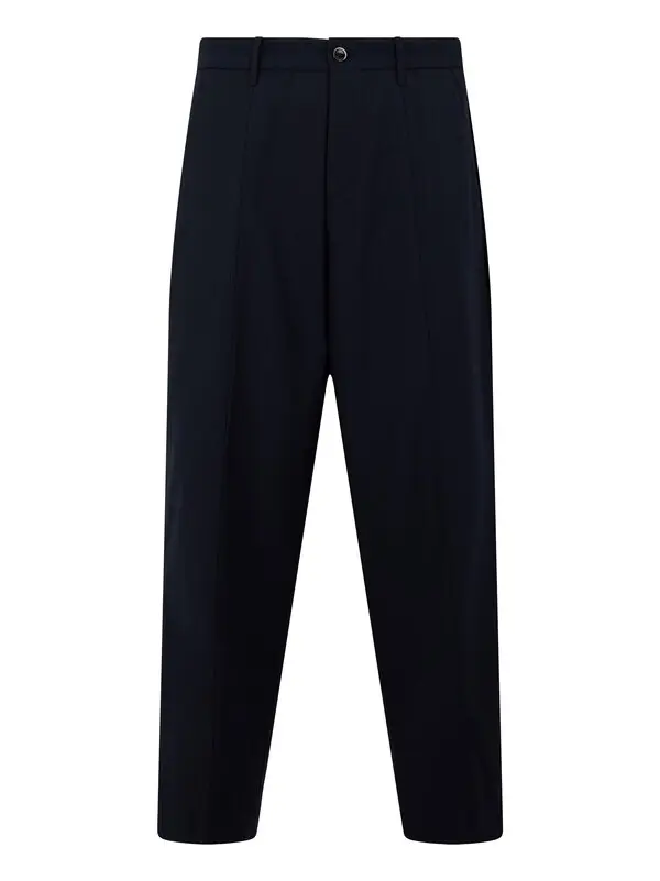 NINE:INTHE:MORNING Wool & Polyester High-waist Loose-fit Trousers - Black