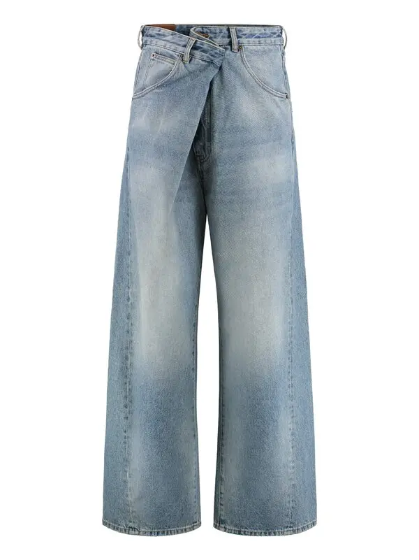 DARKPARK Wide-fit Oversized Jeans With Asymmetrical Zip - Denim