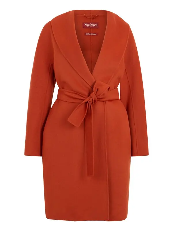 Max Mara Wool, Cashmere & Silk Belted Jacket - Orange