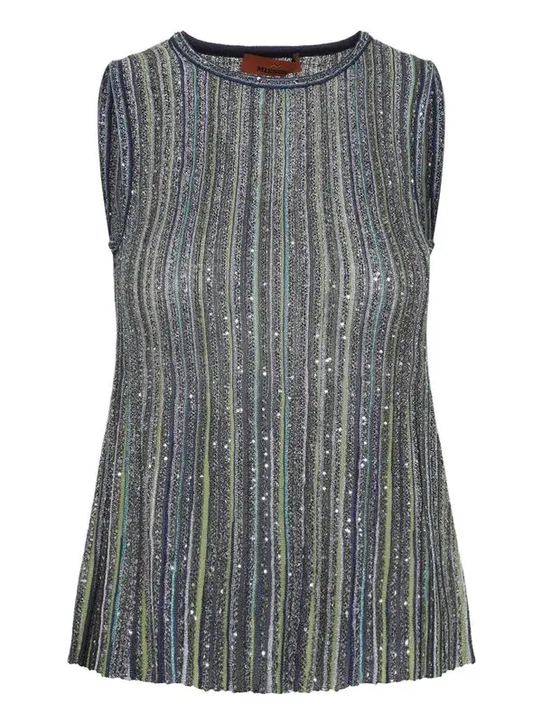 Missoni Viscose Mesh-trim Tank Top - Green