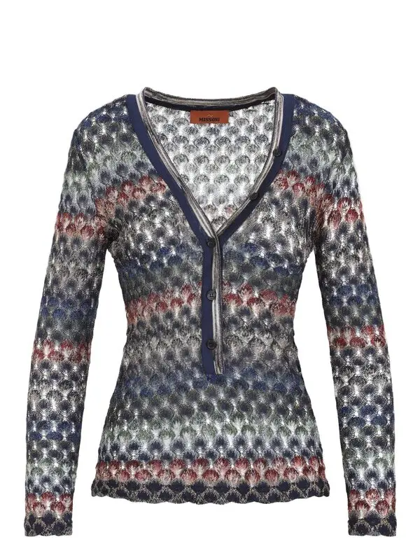 Missoni V-neck Viscose Blend Sweater - Multicolour