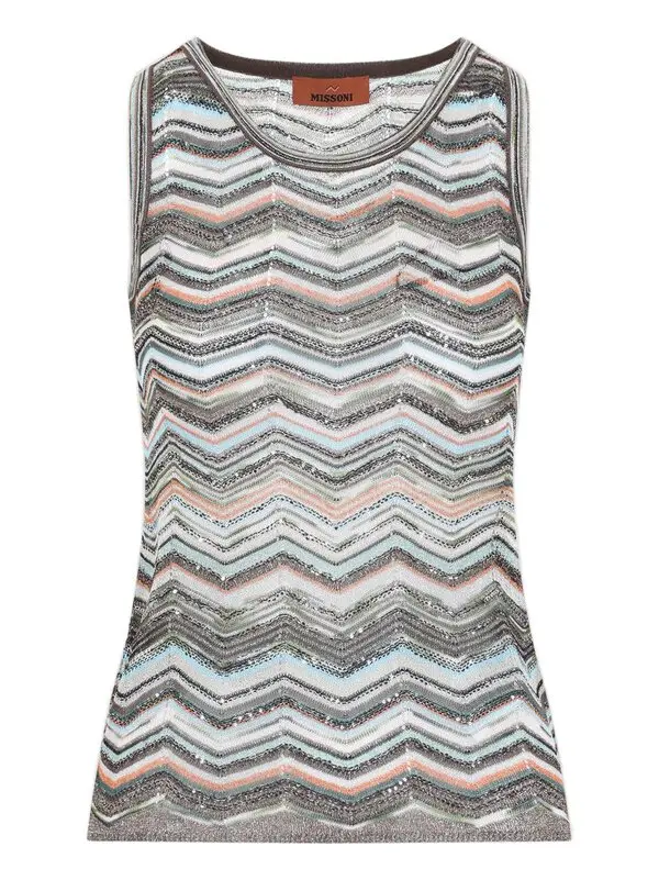 Missoni Textured Viscose Mesh Tank Top - Multicolour