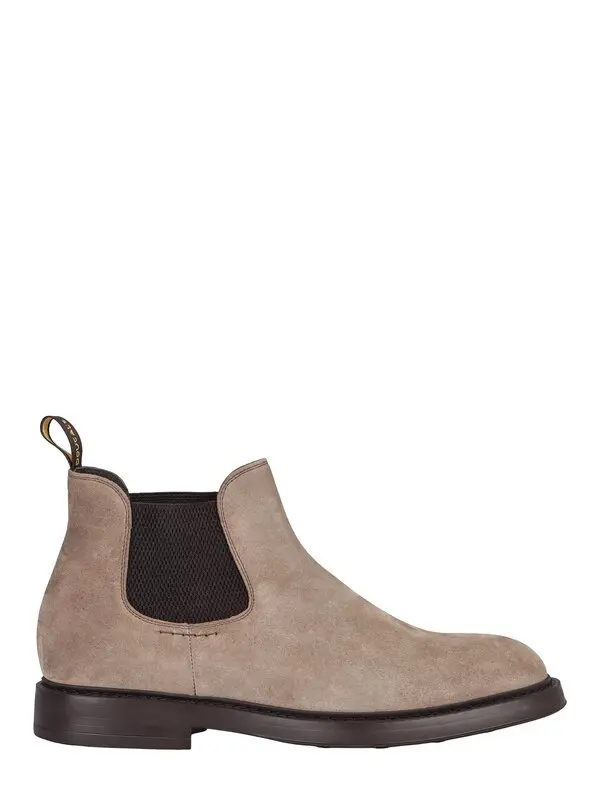 DOUCAL'S Suede Chelsea Boots With Contrasting Elastic - Sand