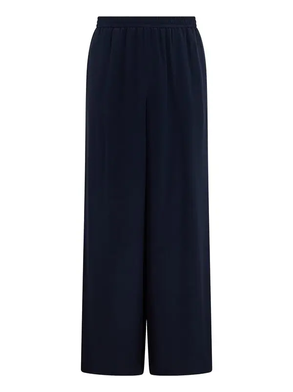 Max Mara Loose Silk Pants With Drawstring Waist - Blue