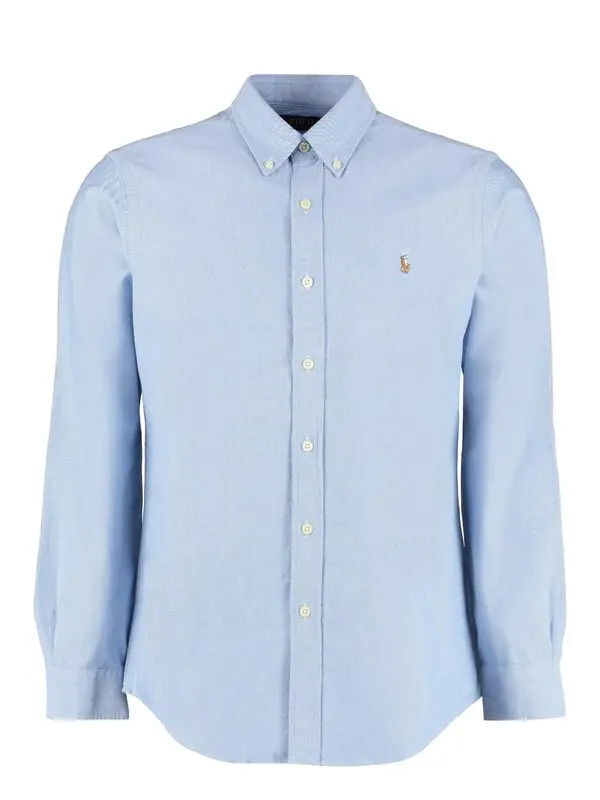 Polo Ralph Lauren Ralph Lauren-inspired Embroidered Cotton Button-down Shirt - Light Blue