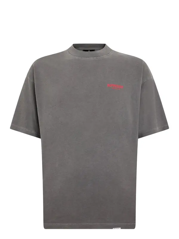 REPRESENT Shaded Cotton T-shirt With Discreet Front Logo - Heather Grey