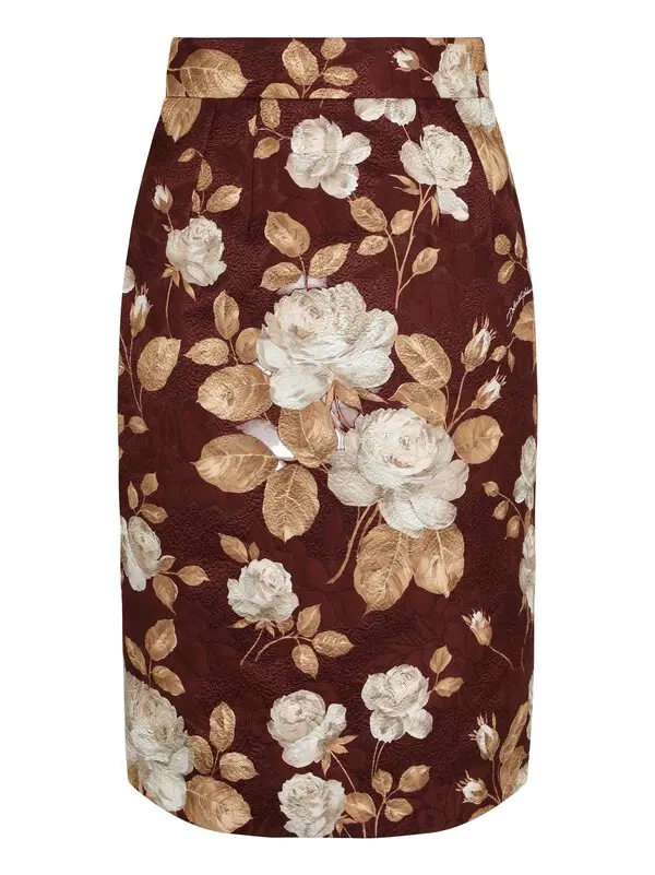 Dolce & Gabbana Floral Print High-waisted Midi Skirt - Multicolor