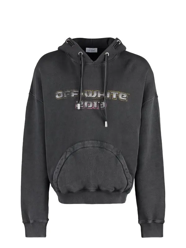 Off-White Logo Print Hoodie - Grey