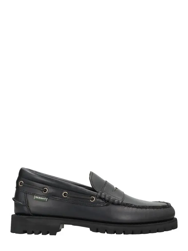 SEBAGO Acadia Leather Loafers With Logo Detail - Black