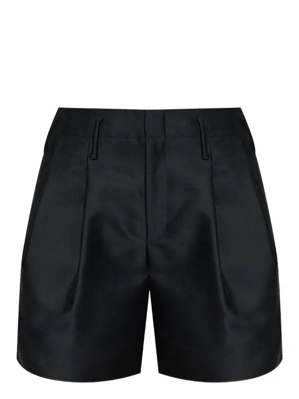 Kenzo Tailored Virgin Wool And Silk Shorts - Black