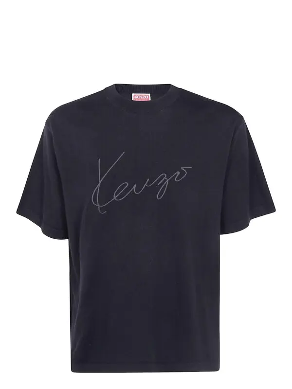 Kenzo Logo-embroidered T-shirt - Black