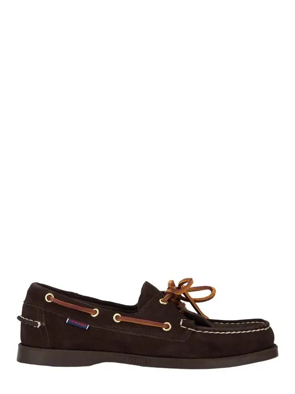 SEBAGO Suede Boat Shoe With Jute Laces - Brown