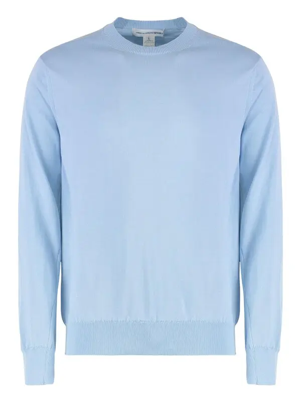 Comme Des Garçons Ribbed Crew Neck Sweater - Light Blue