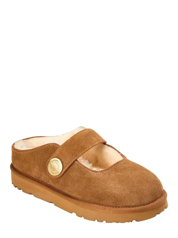 DEARFOAMS Fireside Coin Mary Jane Slipper - Chestnut