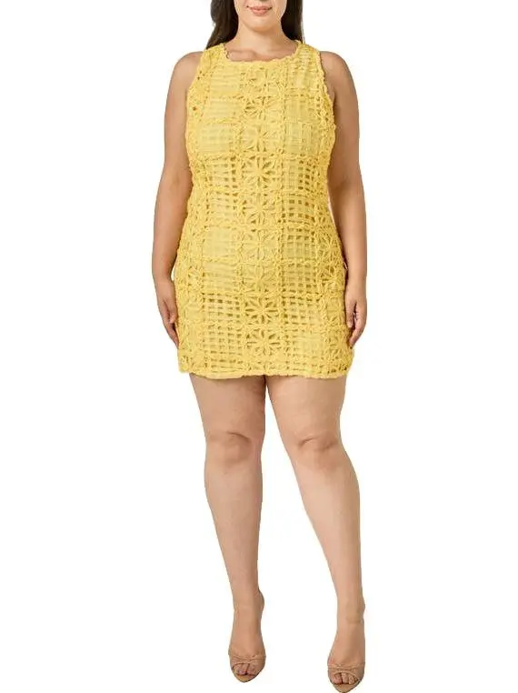 Endless Rose Floral Lace Mini Dress - Butter