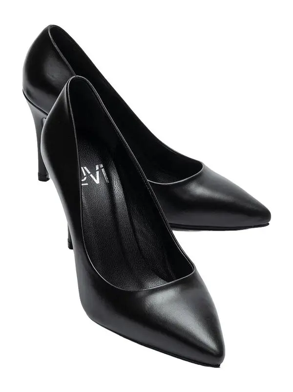 FOREVER & ALWAYS SHOES Moriel Leather Stiletto Pump - Black