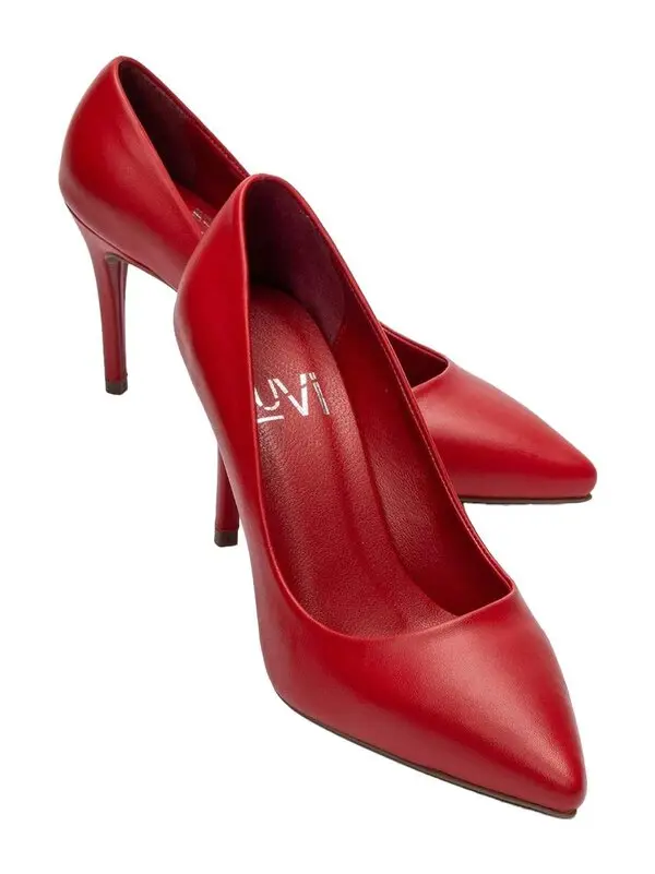 FOREVER & ALWAYS SHOES Moriel Leather Stiletto Pump - Red