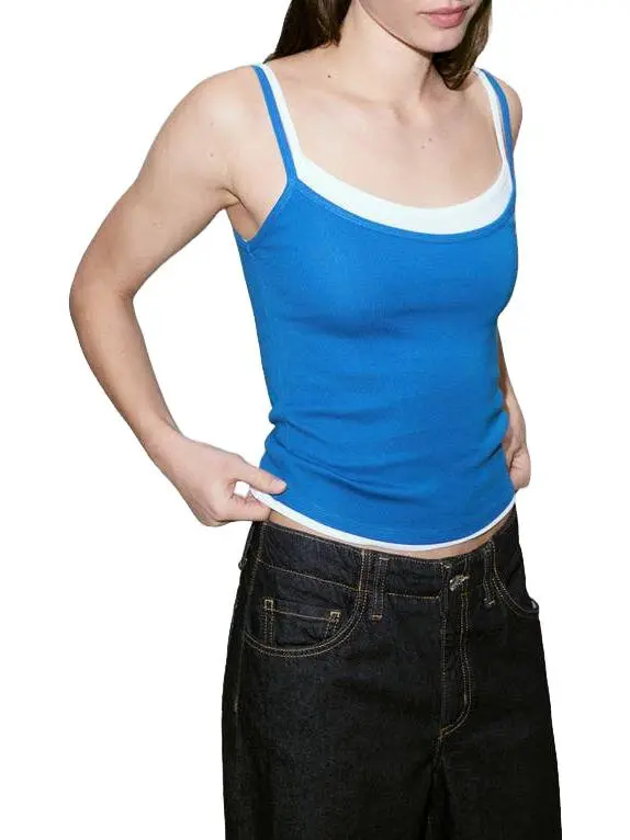 Mango Layered Crop Camisole - Blue
