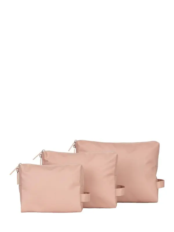 CALPAK 3-piece Water-resistant Zip Pouch Set - Pink Sand