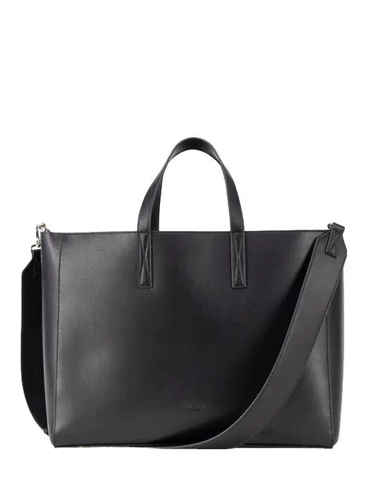 CALPAK Haven Faux Leather Laptop Tote - Black