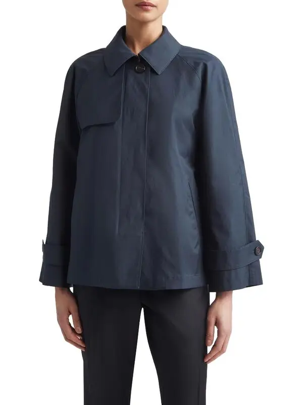 Max Mara Tiglio Crop Raincoat - Ultramarine