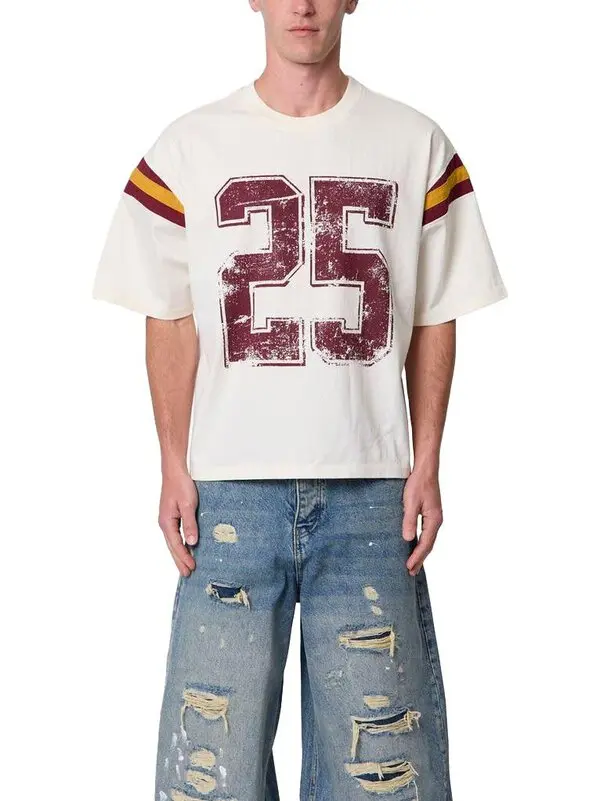 Mnml Varsity Graphic Tee - White/red
