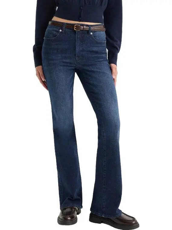 Good American Good Classic High Waist Bootcut Jeans - Skipper