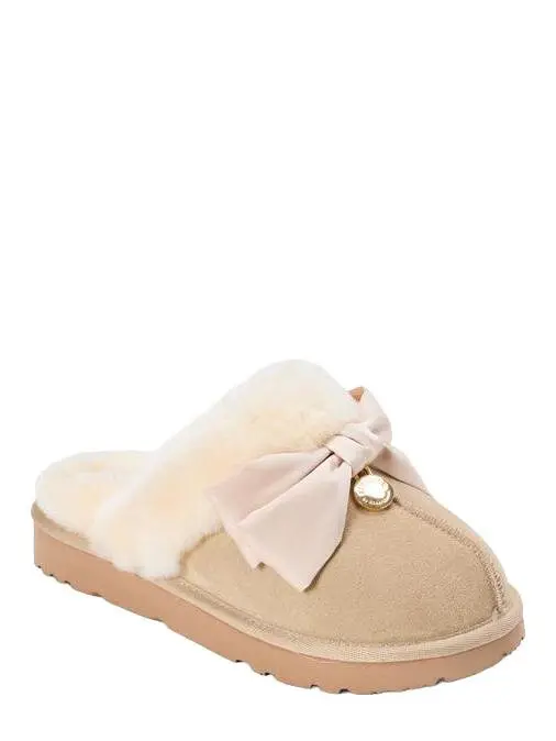 DEARFOAMS Sydney Dream Bow Scuff Slippers - Sand