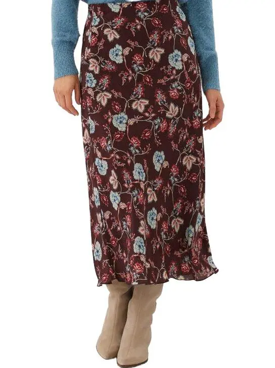 Karen Kane Bias Cut Floral Midi Skirt - Print