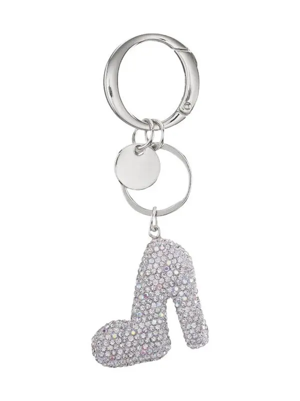 Nina Crystal Pump Bag Charm - Silver