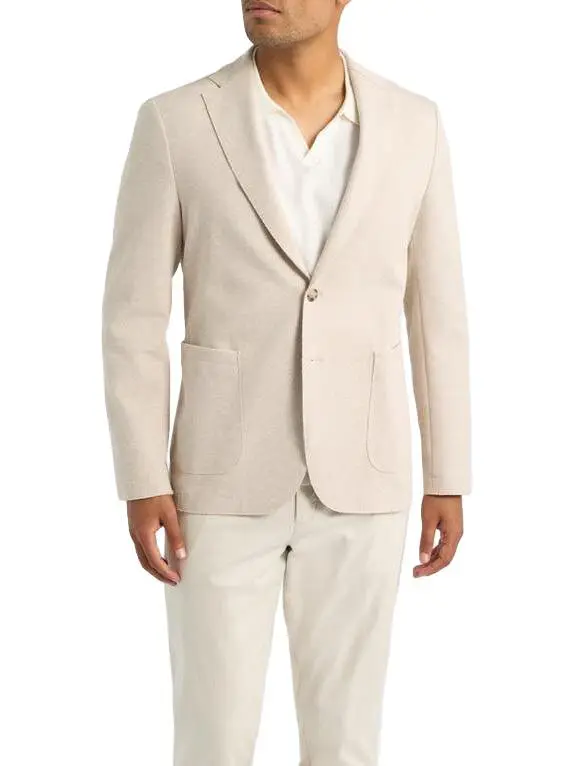 BOSS Hanry Slim Fit Knit Cotton Blend Sport Coat - Light Beige