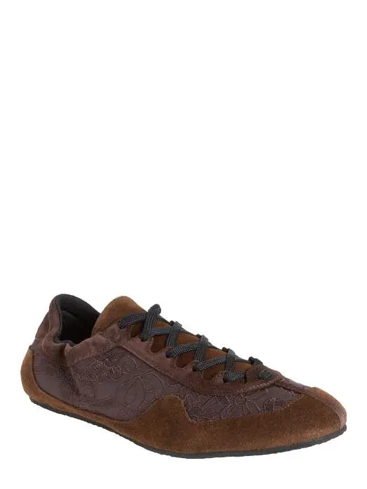 Cecilie Bahnsen Suede And Embroidered Sneakers - Brown
