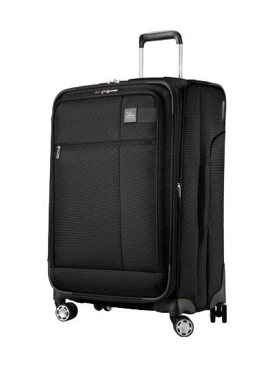 SKYWAY Sigma 7.0 Softside Expandable 24" Medium Checked Spinner Luggage - Black