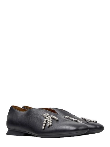 Camper Casi Myra Twins Floral Ballerina Flats - Black/black