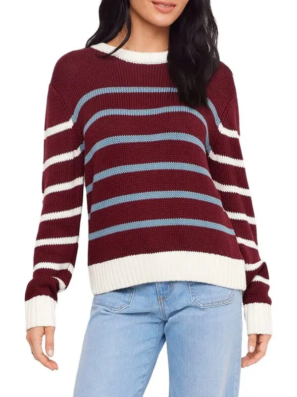 Karen Kane Striped Crewneck Pullover - Multi Color