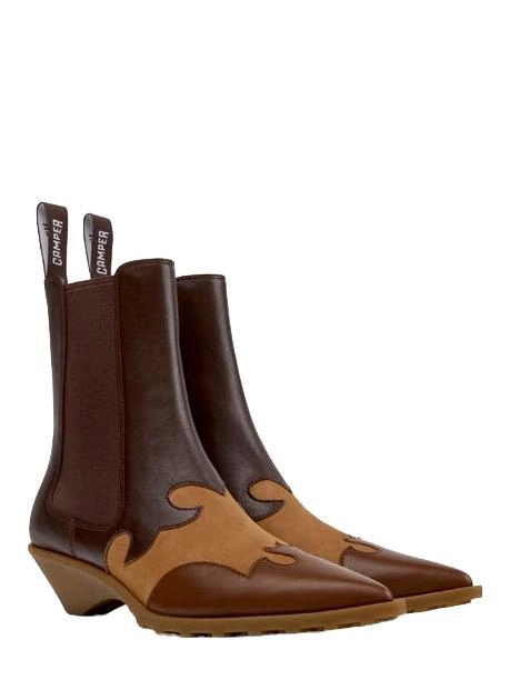 Camper Anita Pointed Toe Chelsea Boot - Medium Brown