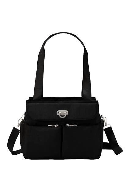 BAGGALLINI Coastal Flip Lock Trio Satchel - Black